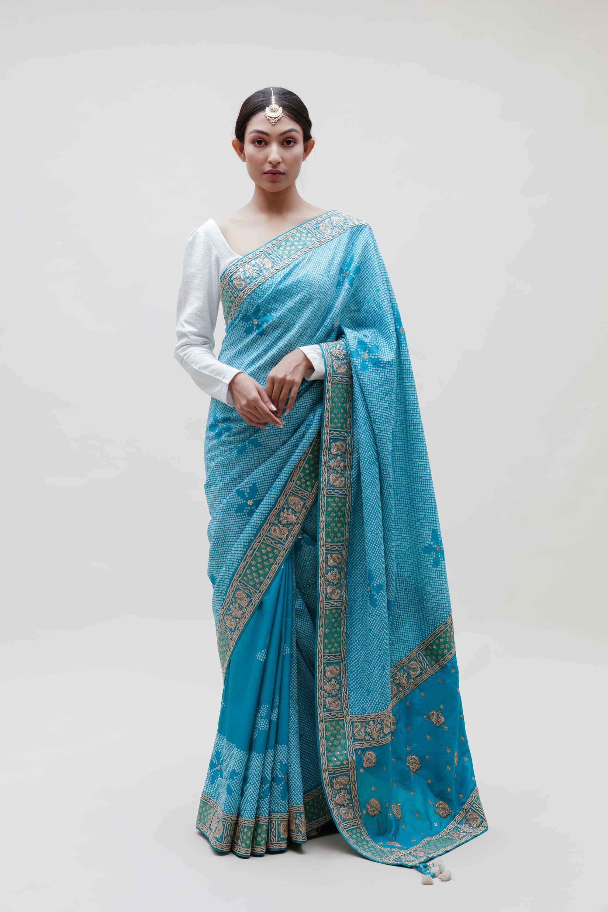 Maya Saree - Blue – Naina Jain